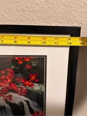 Art | Framed Embroidered Waterfall Red Maple Leaves Art Chinese Silk ...